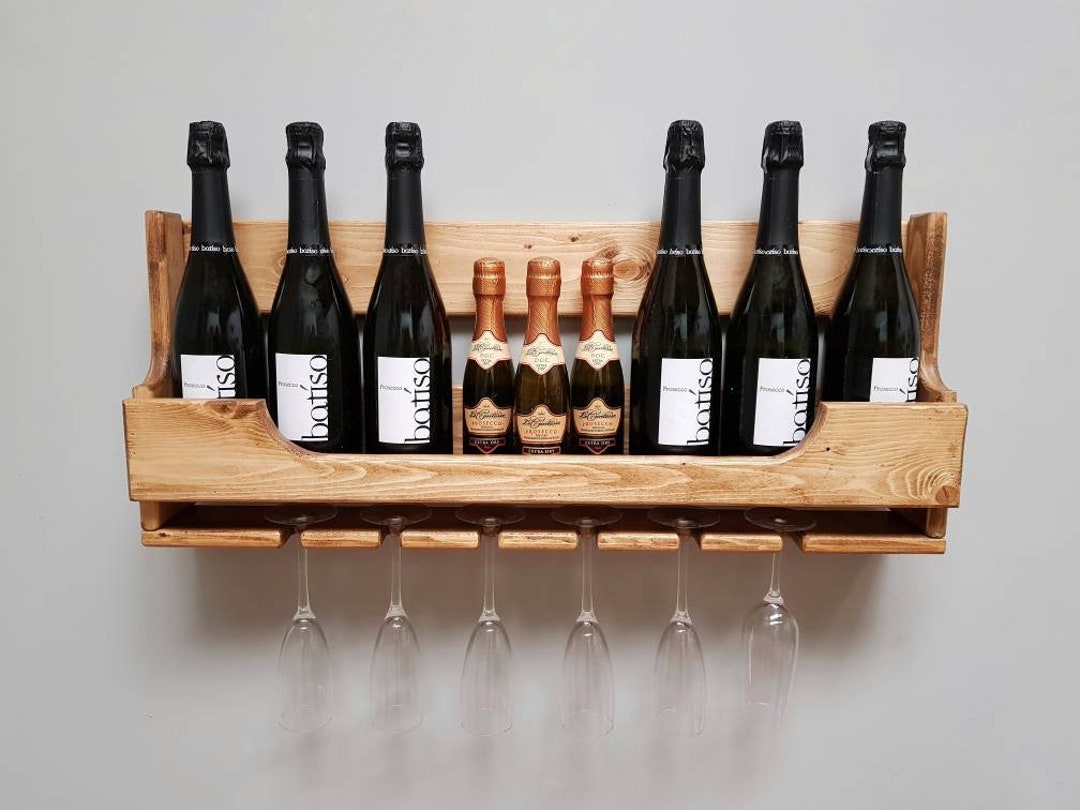 Wall Mounted Home Bar, Drinks Rack, Gin Rack, Cocktail Cabinet, Wine ...