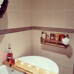 Wall Mounted Bathroom Shelf, Rack, Rustic, Reclaimed, Wood, Wooden ...