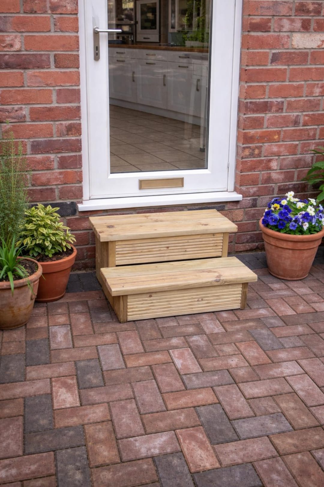 Caravan Steps, Handmade Wooden Garden Room Steps - 2 Tier Stairs for ...