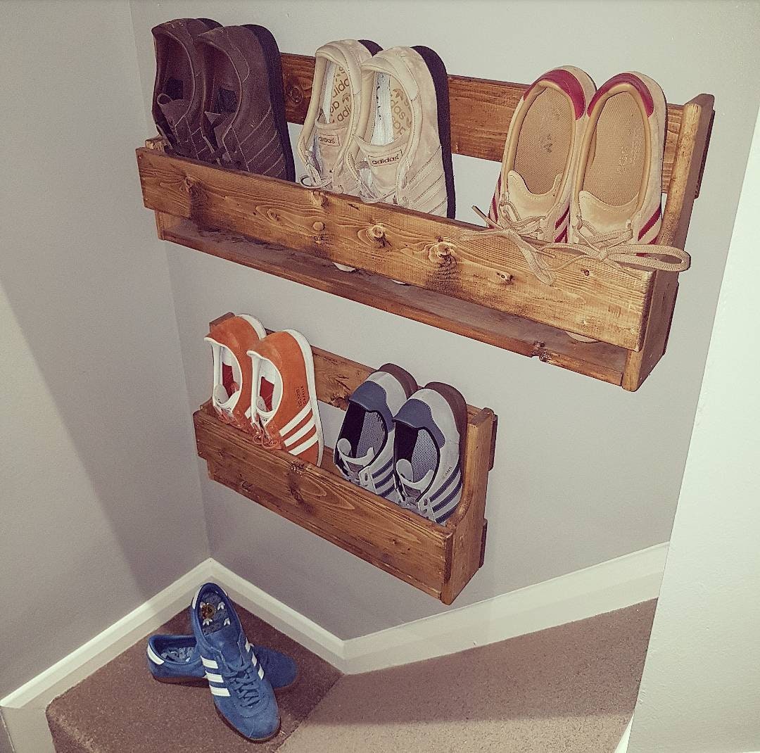 Shabby Chic Wooden Shoe Racks Rustic Vintage Shoe / Display | Etsy