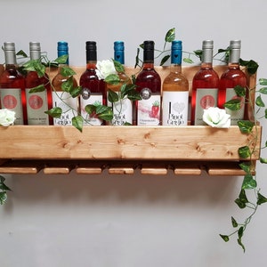 Drinks Rack, Home Bar, Cocktail Cabinet, Rustic, Wall Mounted, Gin ...