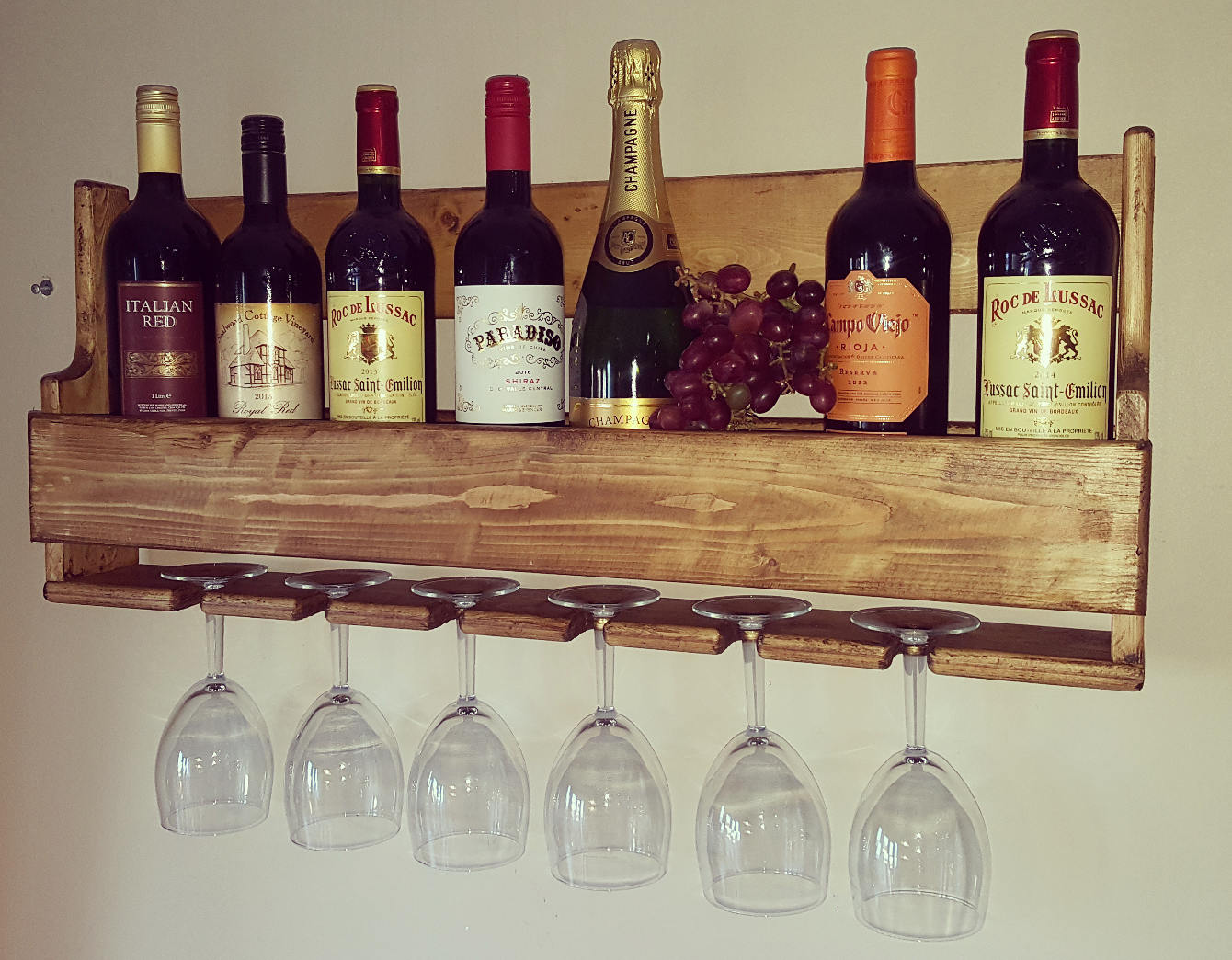 Rustic wine rack reclaimed wood made from recycled pallets | Etsy