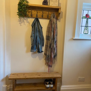 Bespoke Solid Rustic Shoe Bench| Farmhouse Shoe Rack| Handmade Rustic ...