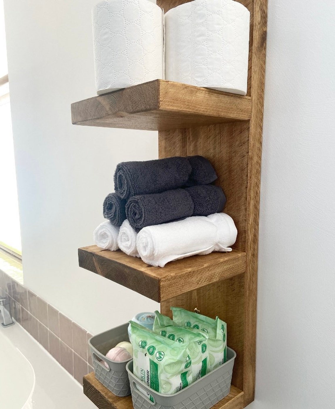 Handmade Wall Mounted Floating Bathroom Shelf Shower Room - Etsy