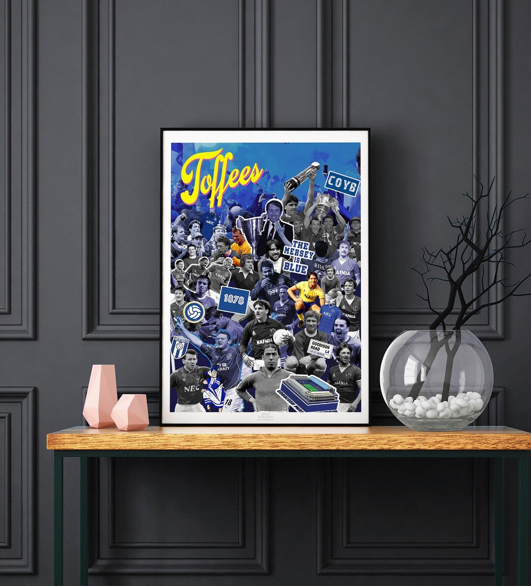 Everton FC History - Limited Edition Print. Everton FC Print, Football ...