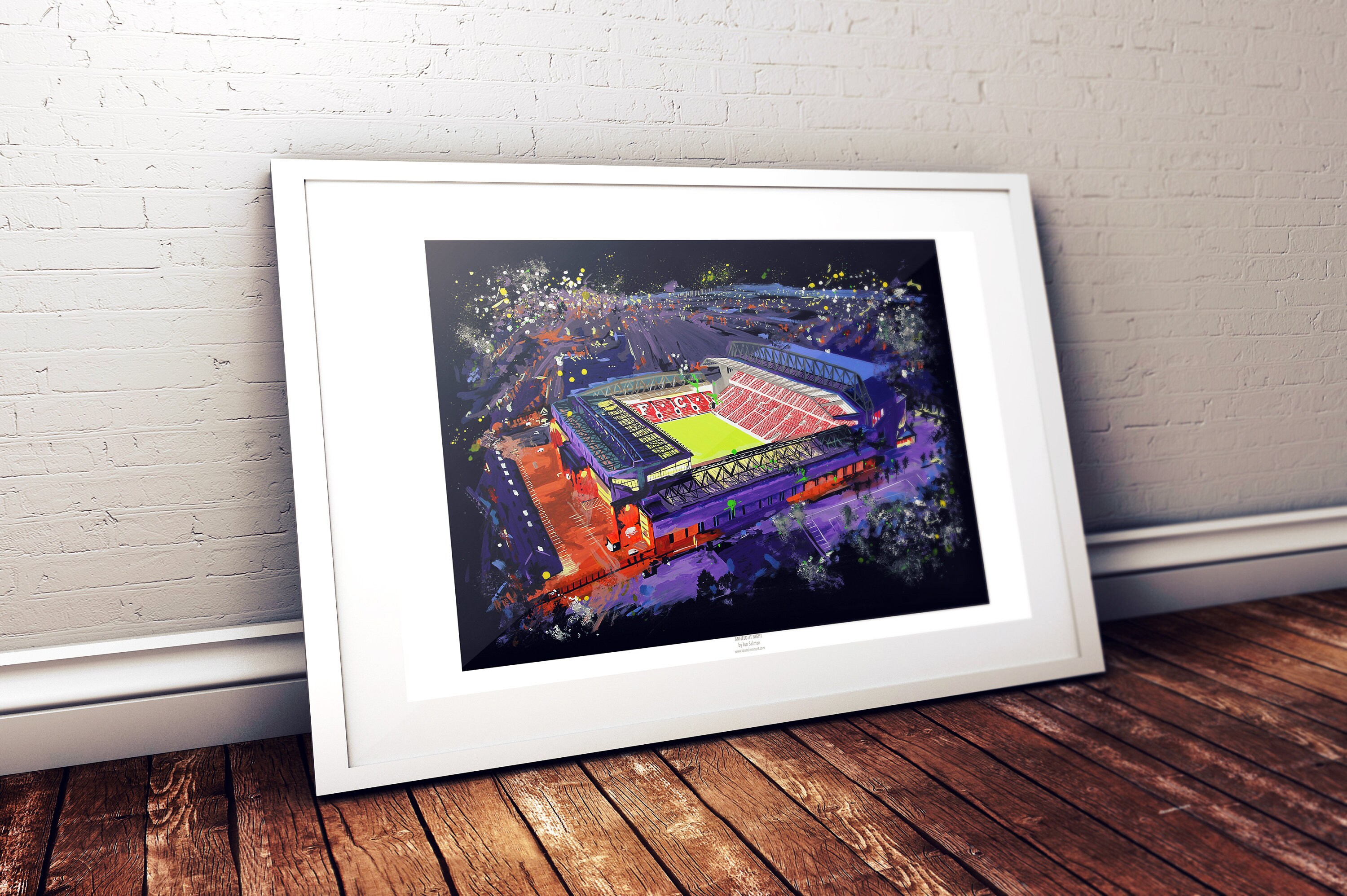 Anfield at Night Limited Edition Print Anfield Stadium - Etsy UK