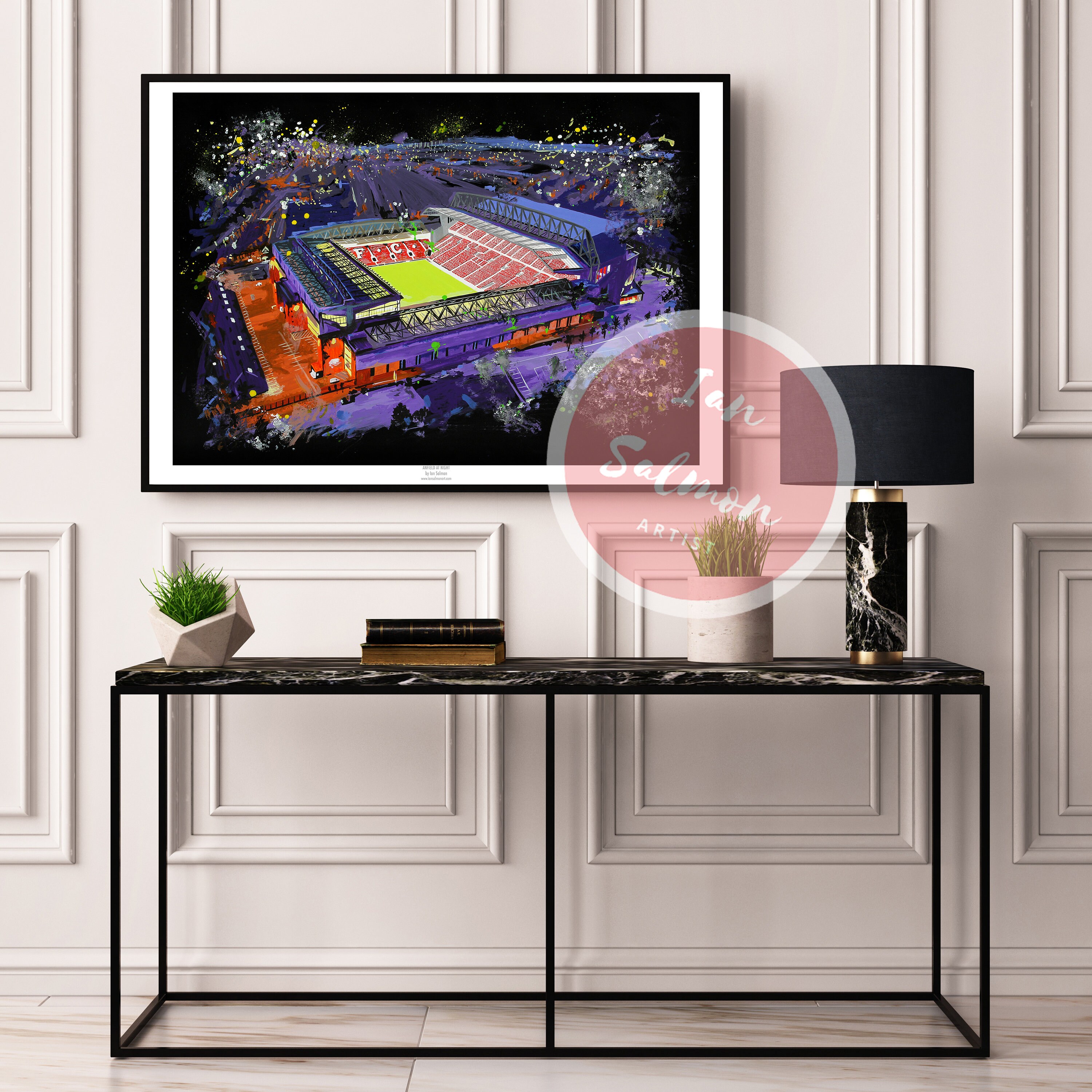 Anfield at Night - Limited Edition Print, Anfield Stadium Print ...