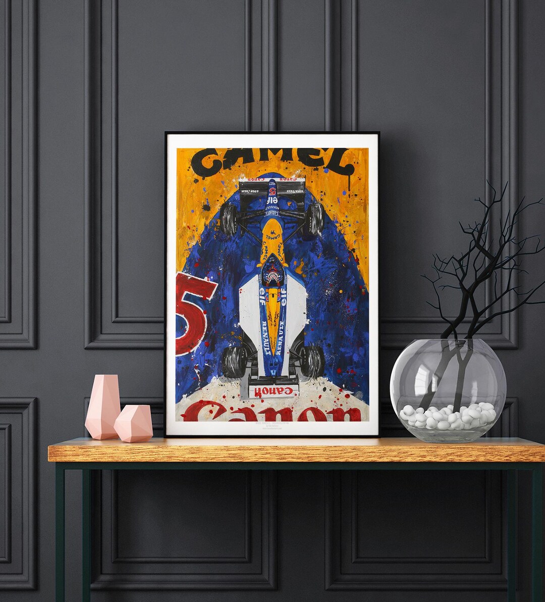 Nigel Mansell Williams FW14B F1 - Limited Edition Print. Nigel Mansell ...