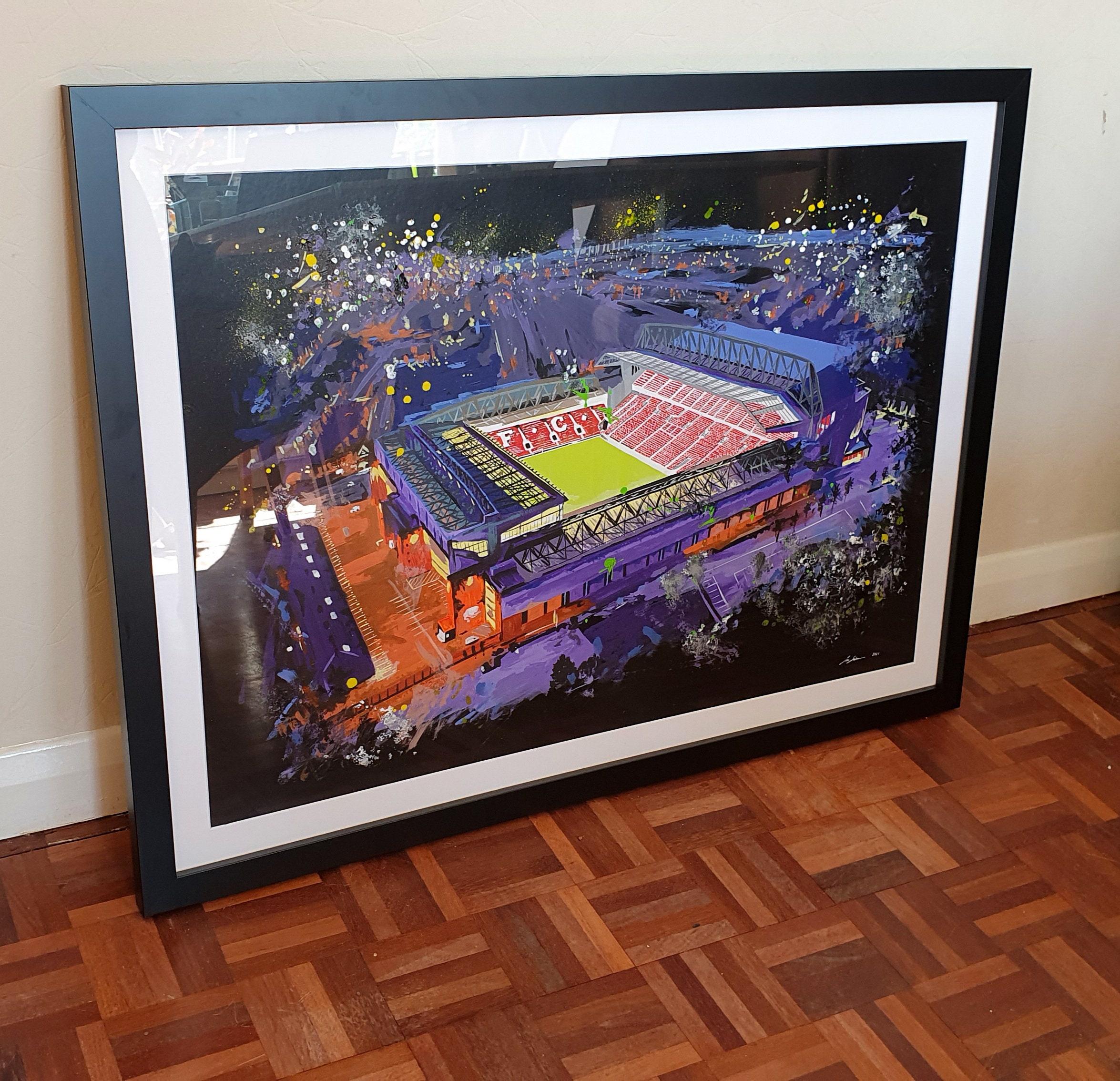 Anfield at Night - Limited Edition Print, Anfield Stadium Print ...