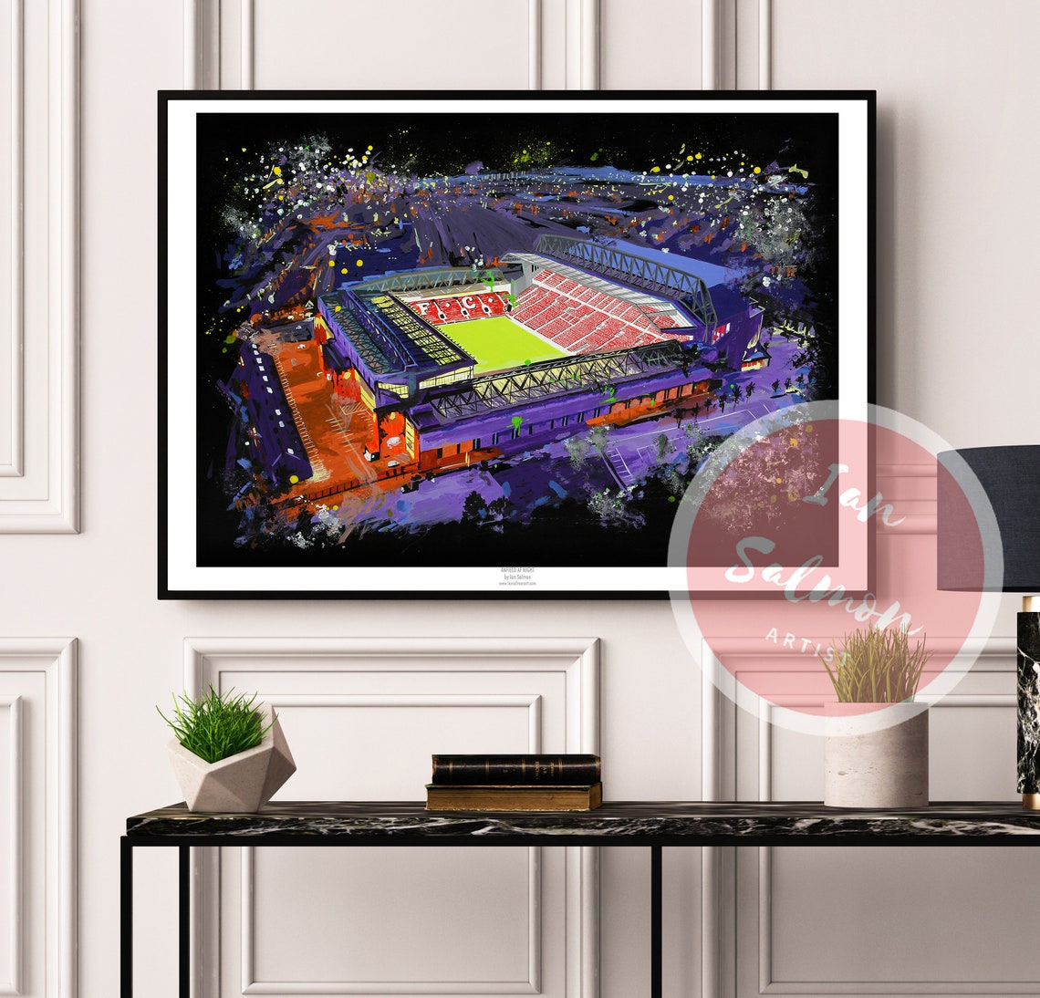 Anfield at Night - Limited Edition Print, Anfield Stadium Print ...