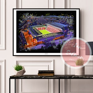 Anfield at Night - Limited Edition Print, Anfield Stadium Print ...