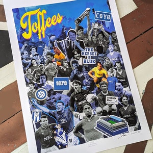 Everton FC History - Limited Edition Print. Everton FC Print, Football ...