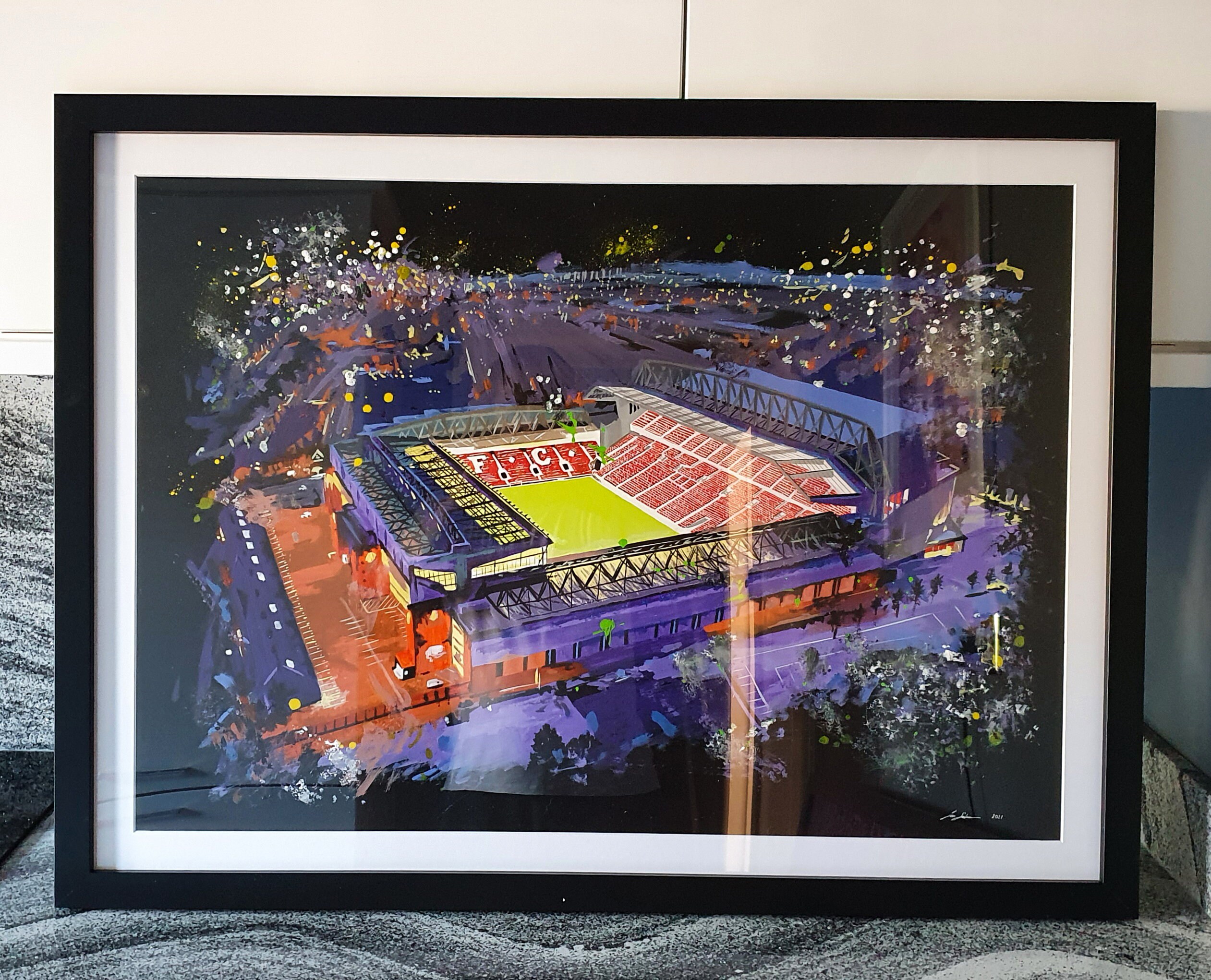 Anfield at Night - Limited Edition Print. Anfield Stadium Print ...