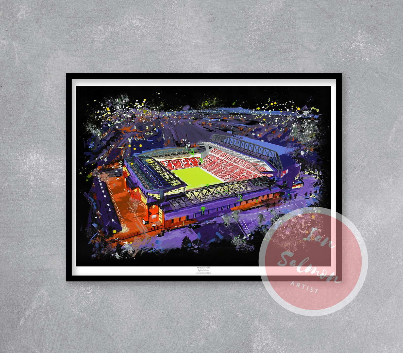 Anfield at Night - Limited Edition Print. Anfield Stadium Print ...