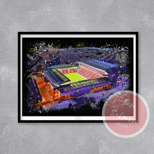 Anfield at Night - Limited Edition Print. Anfield Stadium Print ...