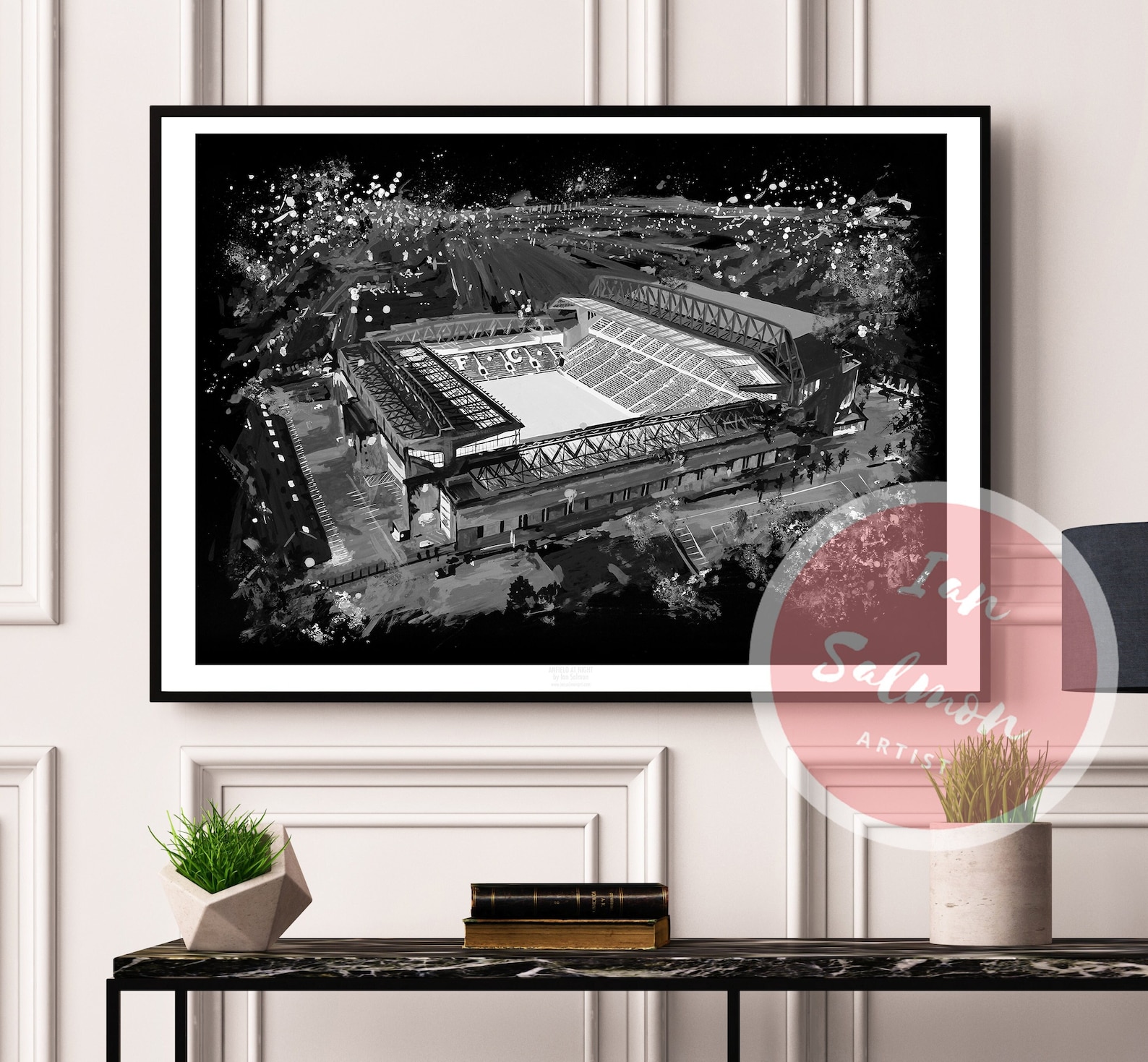 Anfield at Night - Limited Edition Print. Anfield Stadium Print ...