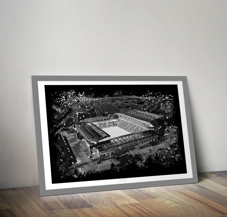 Anfield at Night - Limited Edition Print. Anfield Stadium Print ...