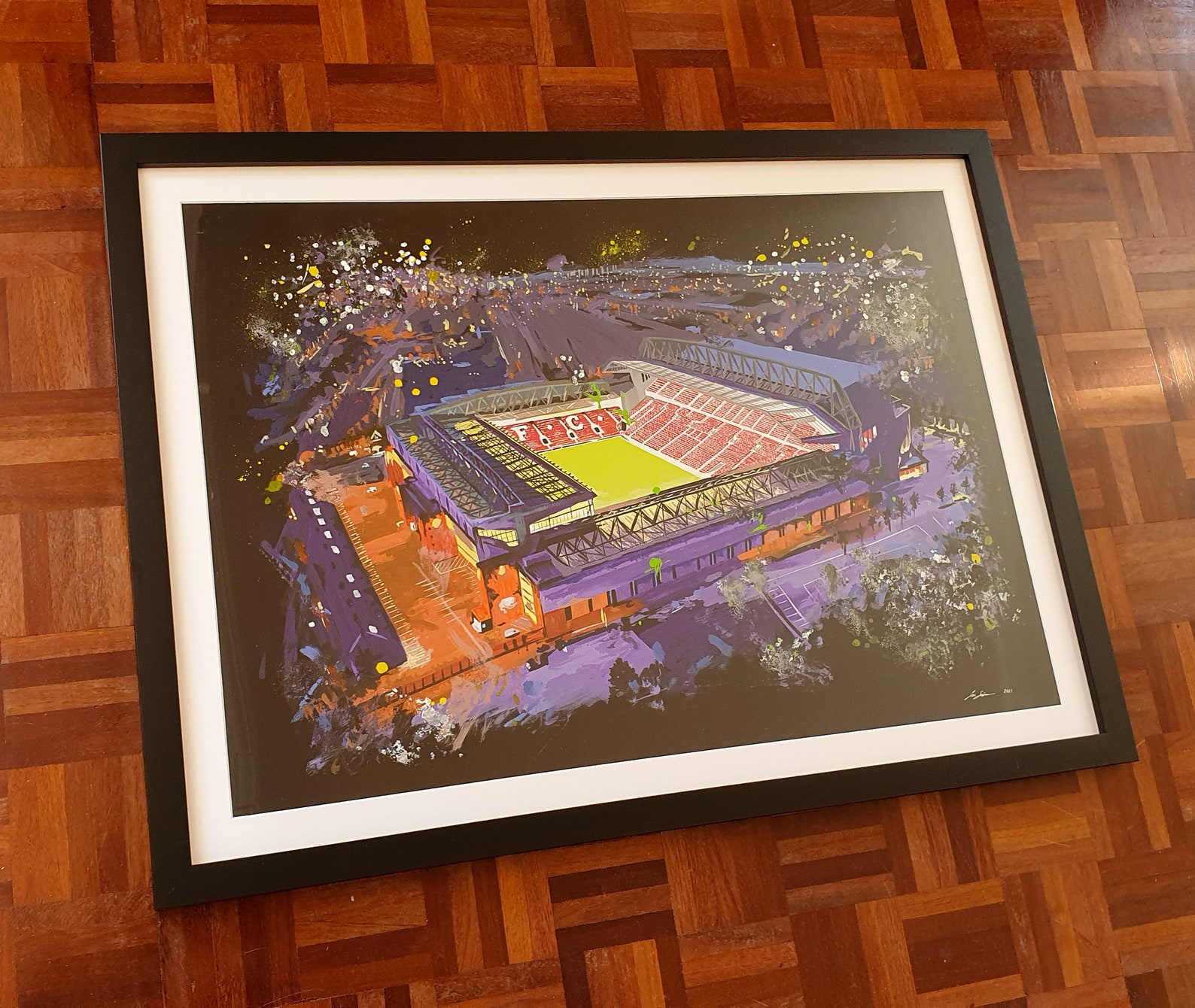 Anfield at Night - Limited Edition Print. Anfield Stadium Print ...