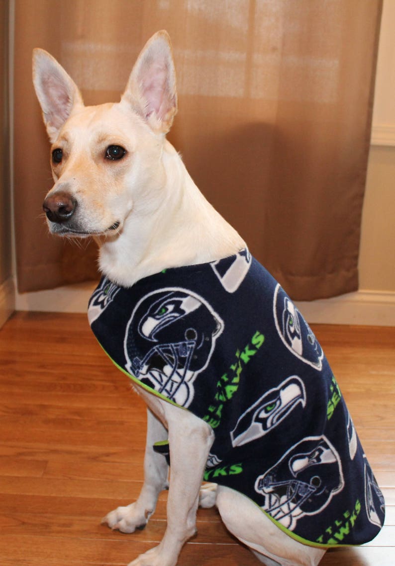 Seattle Seahawks Dog Vest Pet Coat Outfit - 2 Layers of Fleece - Etsy