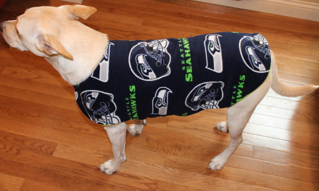 Seattle Seahawks Dog Vest Pet Coat Outfit - 2 Layers of Fleece - Etsy