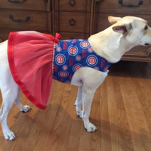 Chicago Cubs Dog Dress, Dog Tutu Dress, Cubs Tulle Dog Dress, Chicago ...