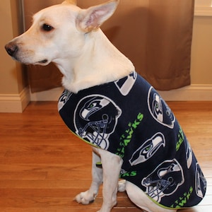 Seattle Seahawks Dog Vest Pet Coat Outfit - 2 Layers of Fleece - Etsy