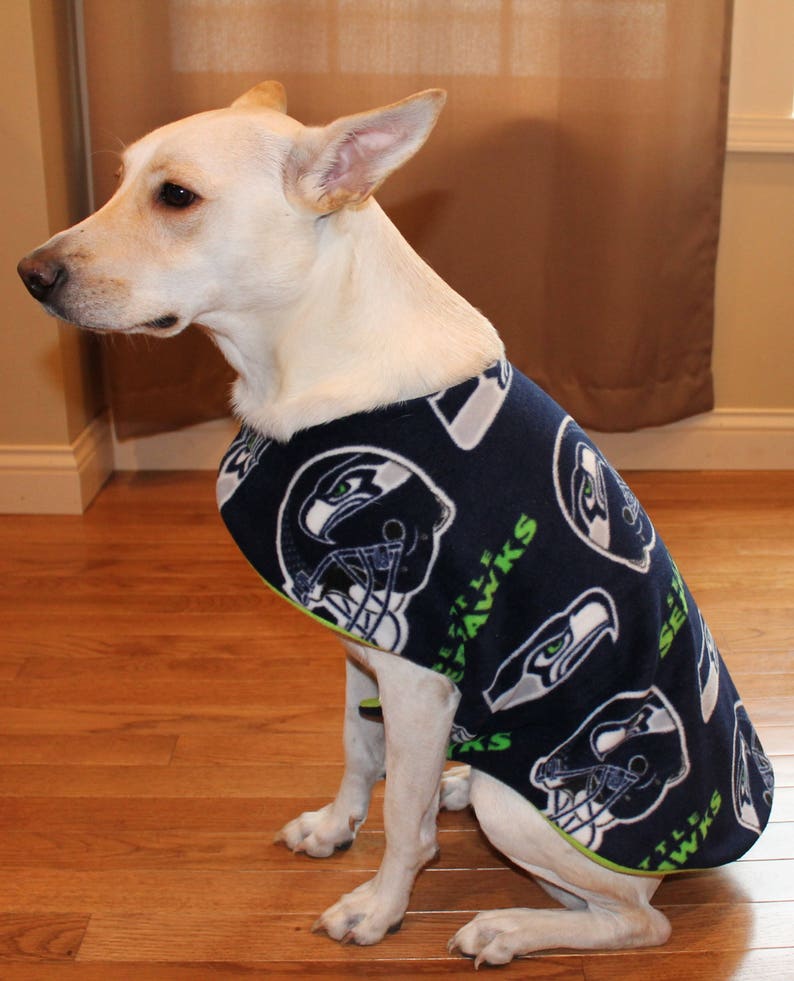 Seattle Seahawks Dog Vest Pet Coat Outfit - 2 Layers of Fleece - Etsy