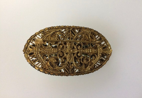 Neiger Bros Czech Cats Eye Pin Brooch. 1930-40's Czec… - Gem