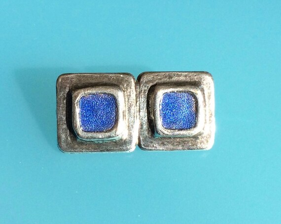 French Minimalist Vintage Pin. Unisex 1950-60's Blue … - Gem