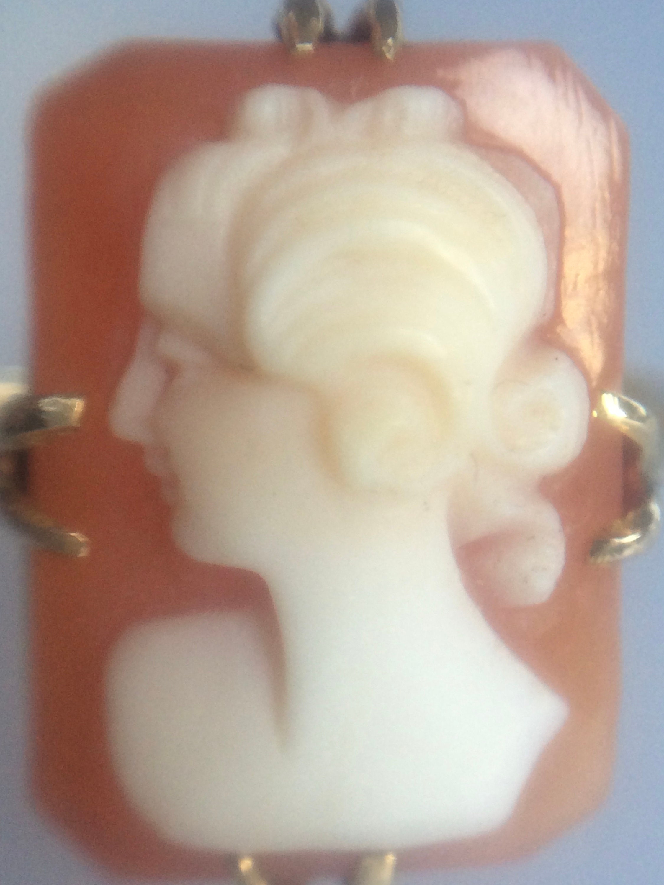 9CT Gold Cameo Ring. Square Cameo Ring. Edwardian Style Cameo Ring ...