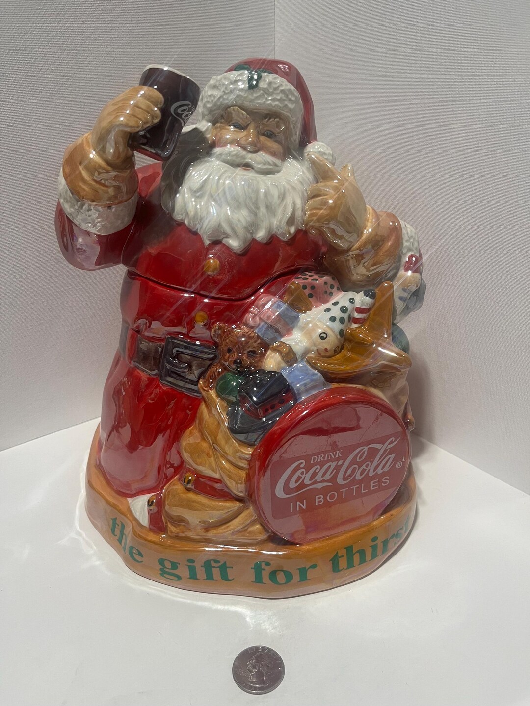 Coca-cola Santa Clause Cookie Jar - Etsy