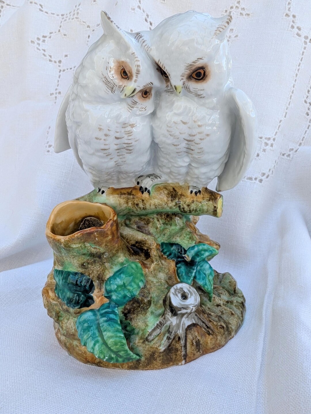 Fine Porcelain Owl White German Meissen Johansen Roth Love Birds ...