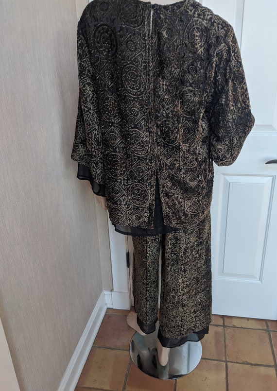 HAN FENG New York Asian Designer Style Burnout Velvet… - Gem