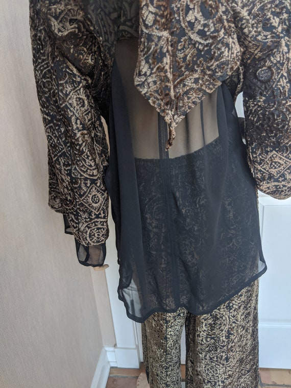 HAN FENG New York Asian Designer Style Burnout Velvet… - Gem