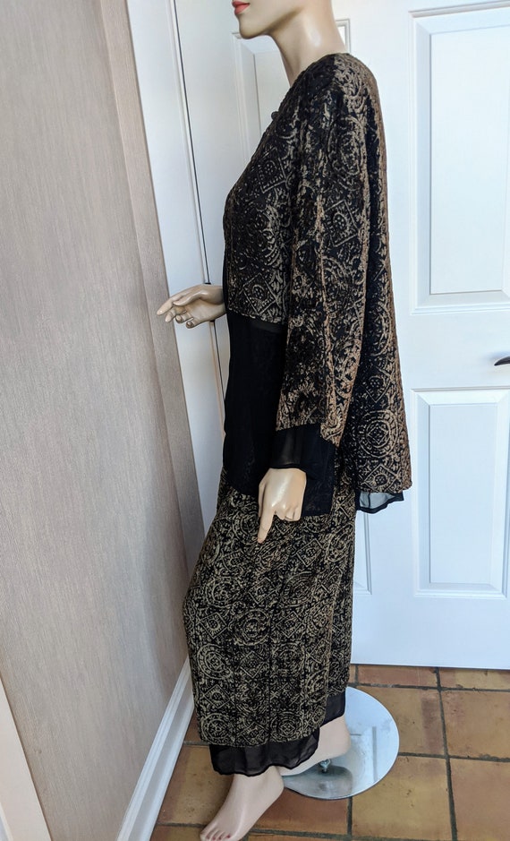 HAN FENG New York Asian Designer Style Burnout Velvet… - Gem