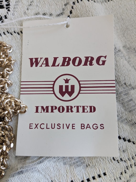 WALBORG Purse 1960's Gold Lame Chain Kiss Lock Closur… - Gem