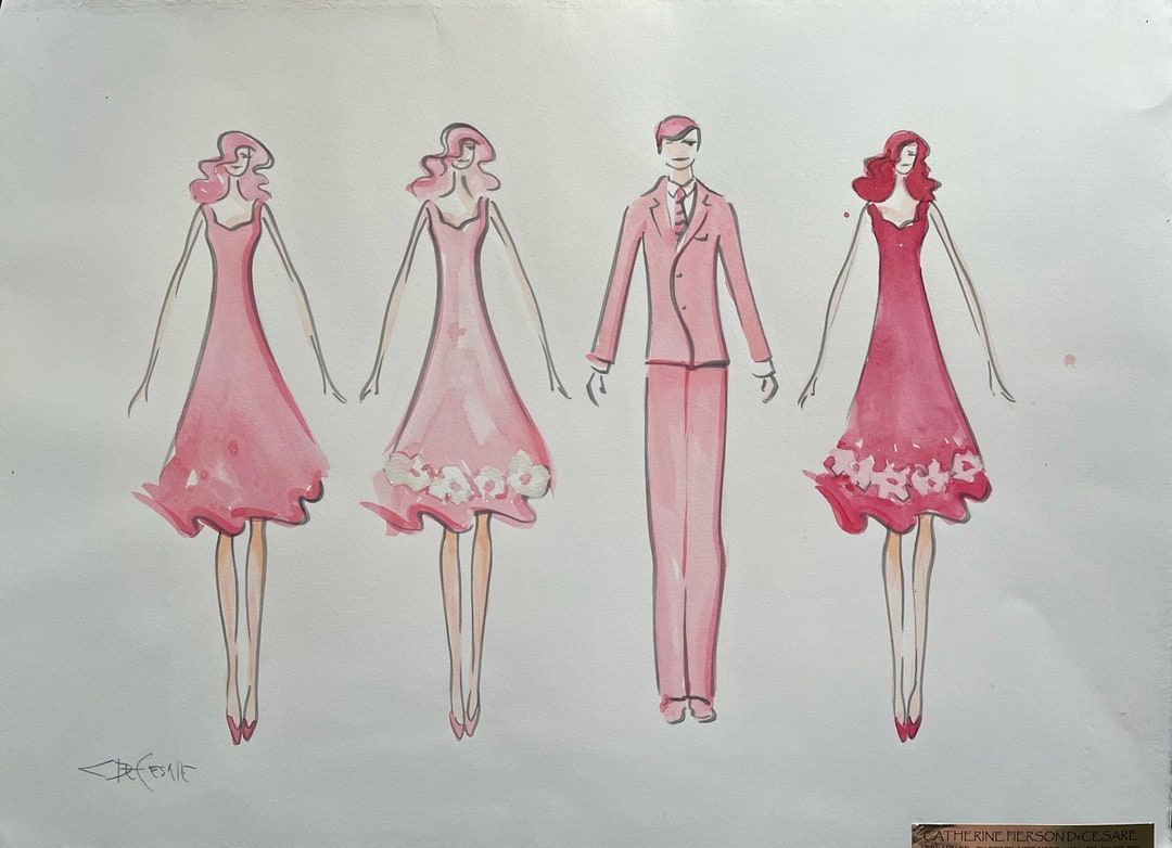 Original Painting, Four Paper Dolls - Etsy