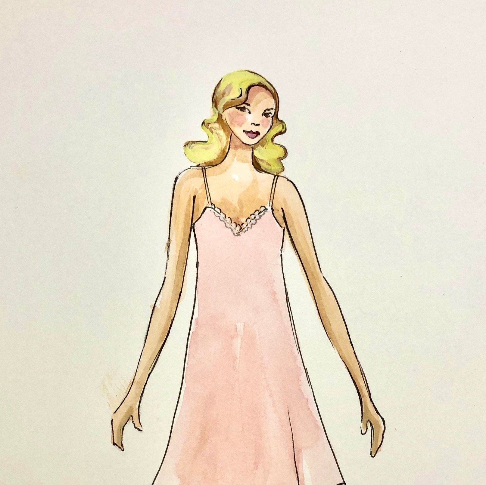 Original Painting, Paper Doll - Etsy