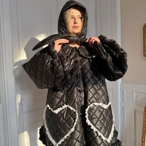 Ruffle Oversized Raincoat in Black Dreamy Coquette Dollette - Etsy