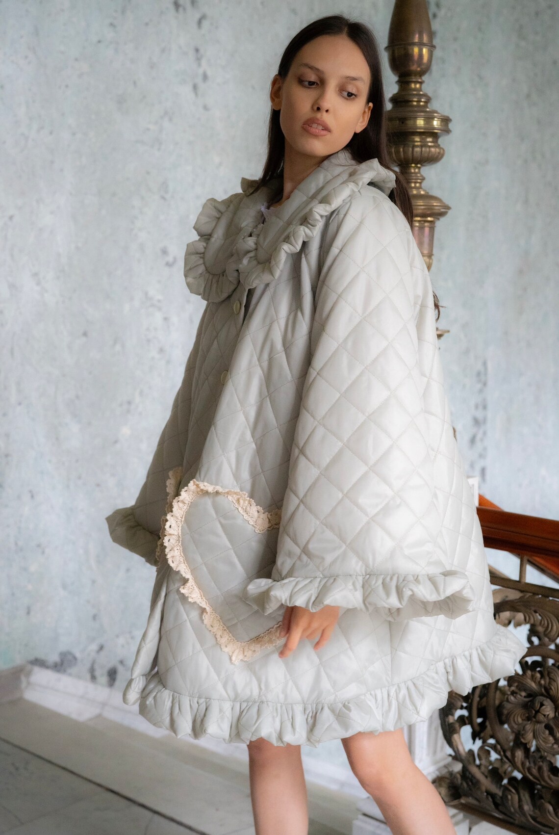 Ruffle Oversized Raincoat Vintage Dreamy Coquette Dollette - Etsy