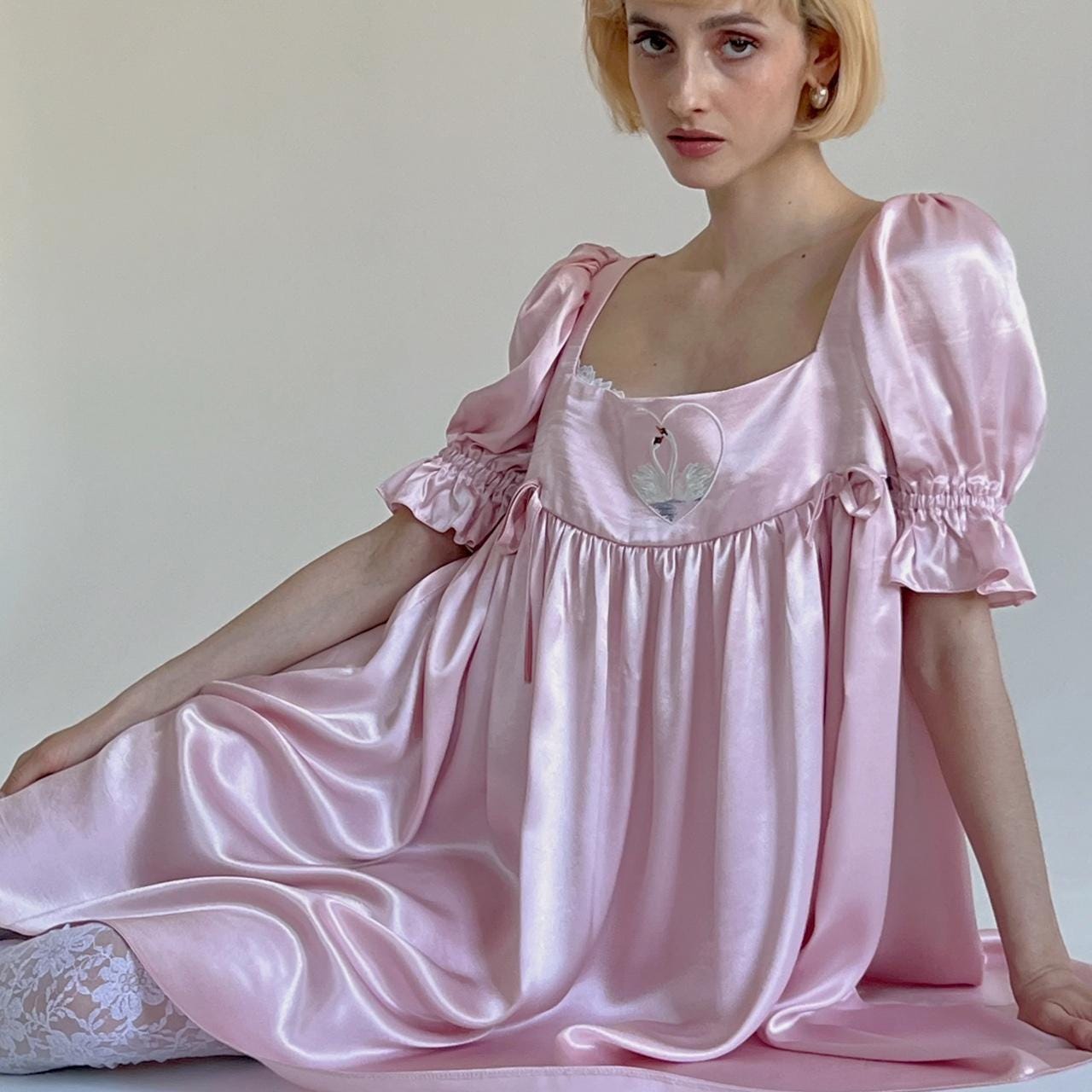 Swans in Love Satin Dress - Etsy