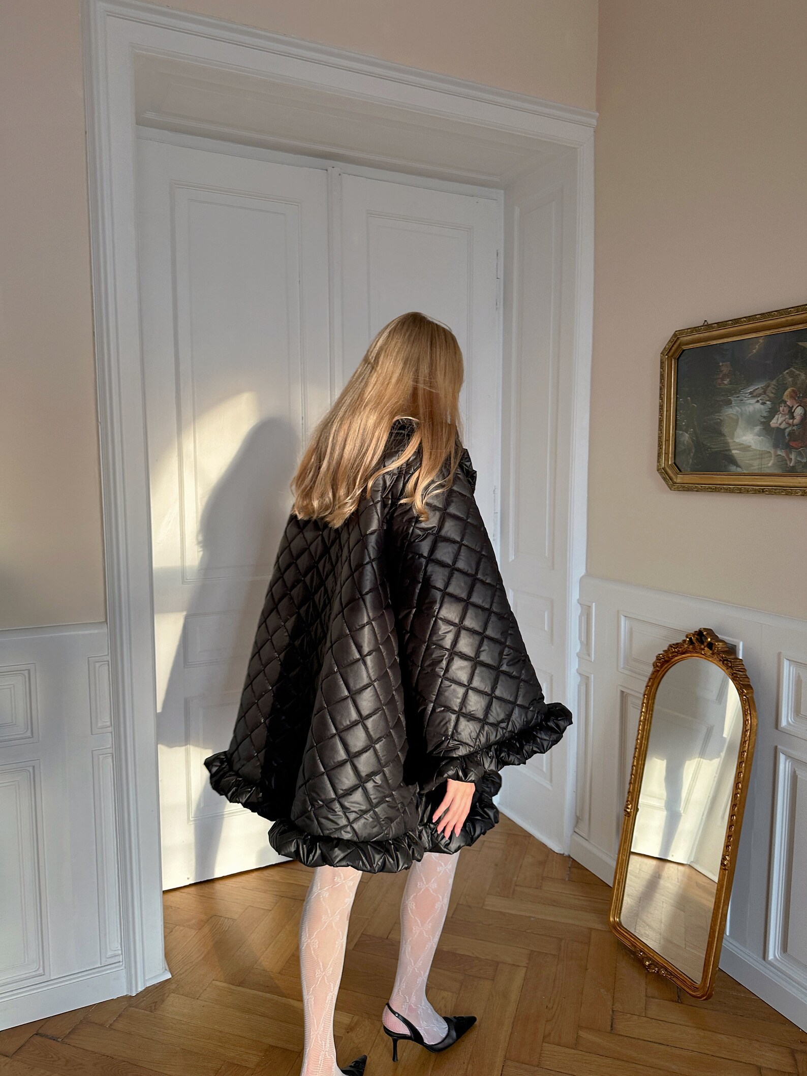 Ruffle Oversized Raincoat in Black Dreamy Coquette Dollette - Etsy