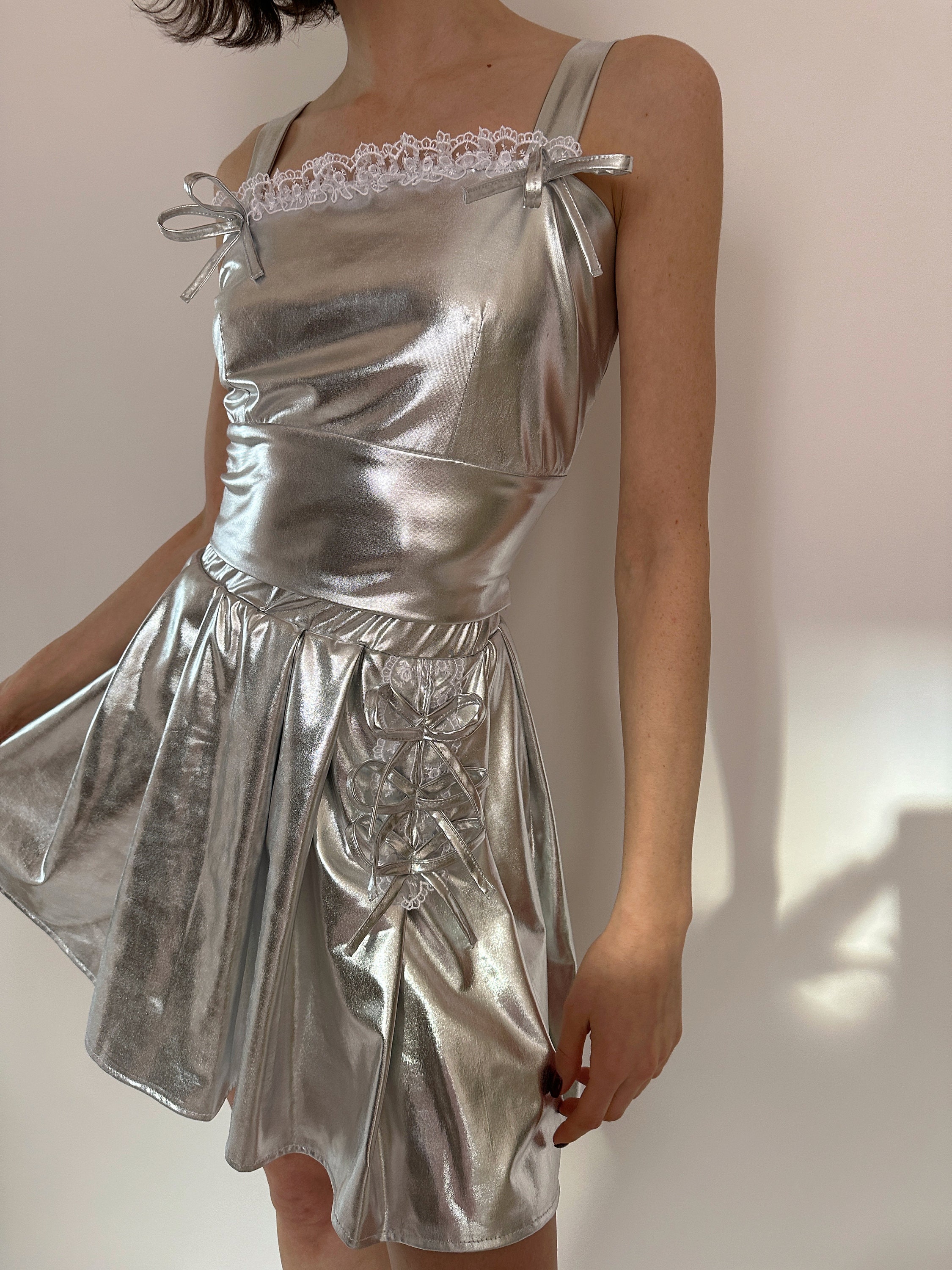 Metallic Silver Top - Etsy