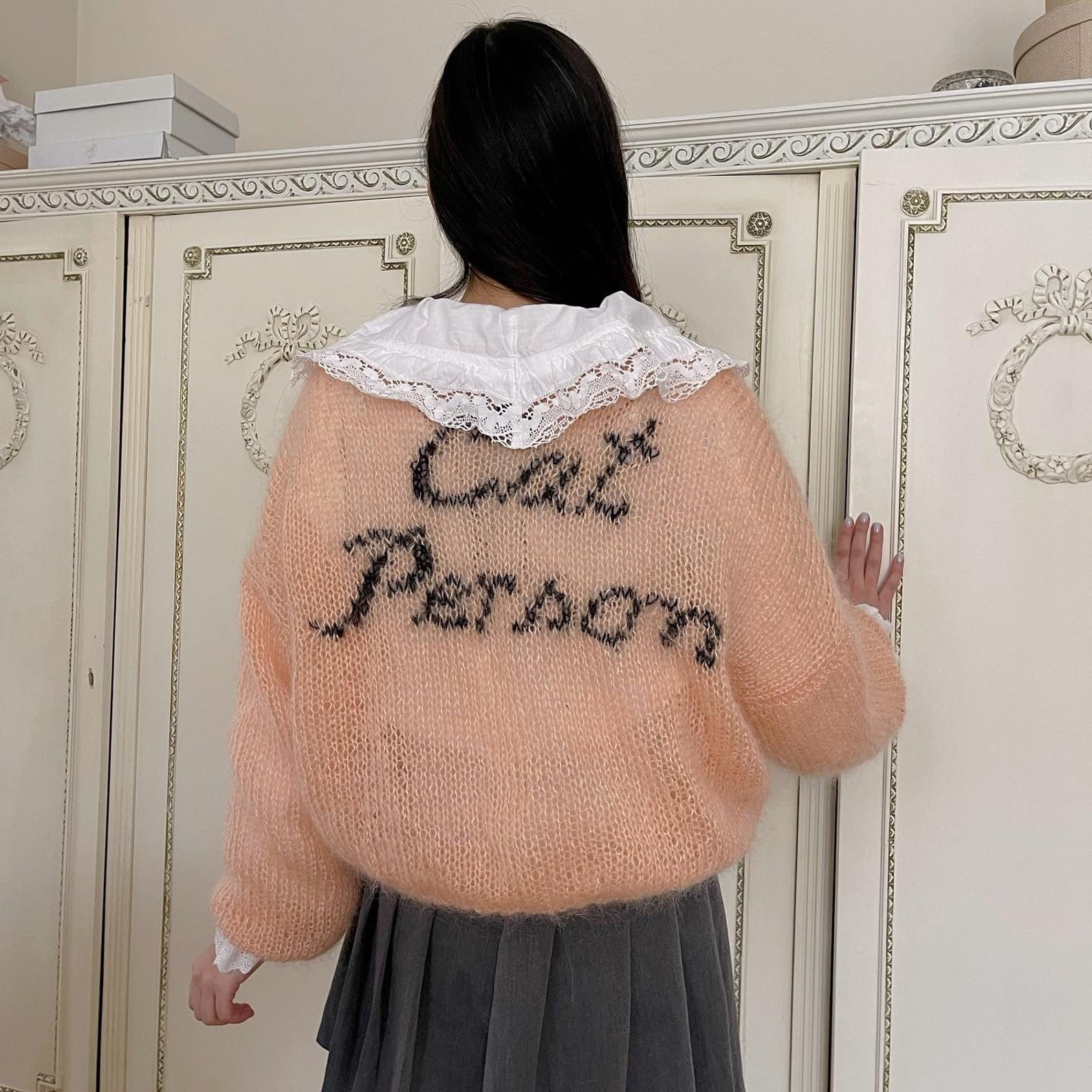 Cat Dog Person Handmade Knit Mohair Jumper 1980s Sweater Ethically Made ...