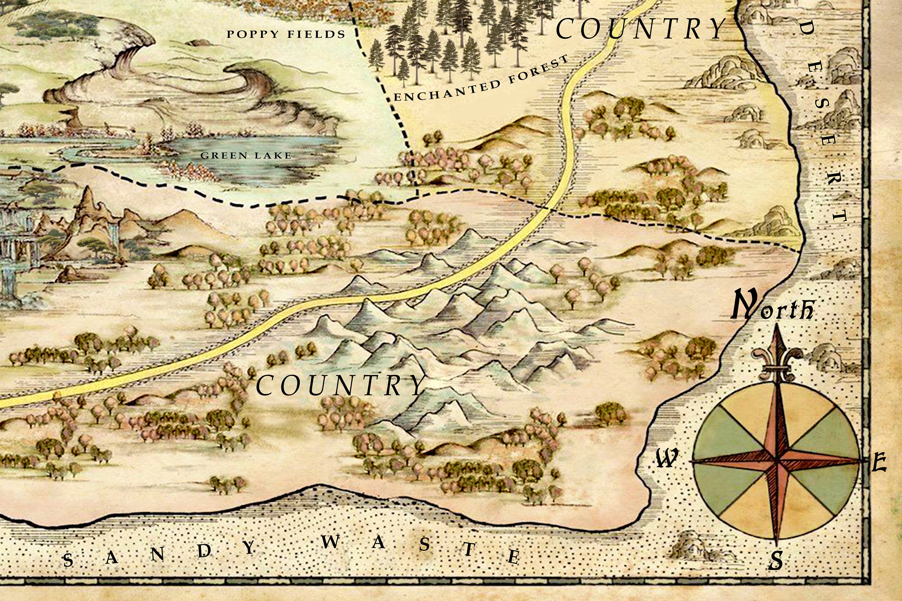 World of Oz Map Wizard of Oz gifts Yellow brick road | Etsy