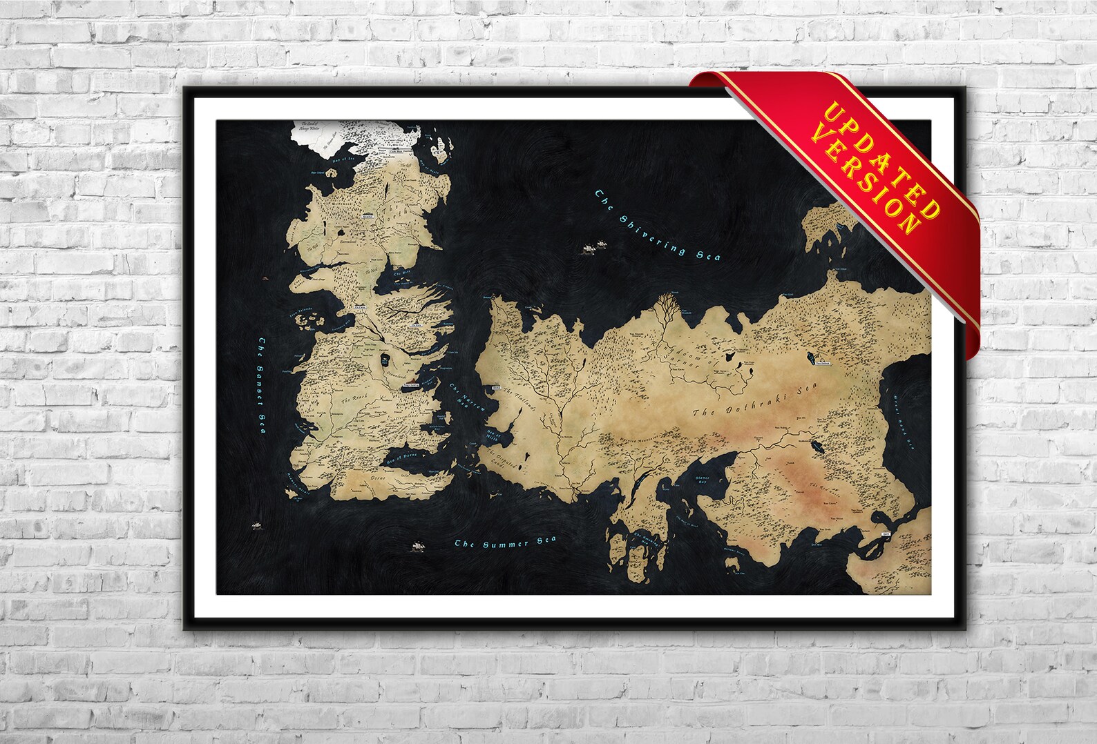 GOT map Westeros Map Essos map Archival Paper Canvas Print | Etsy