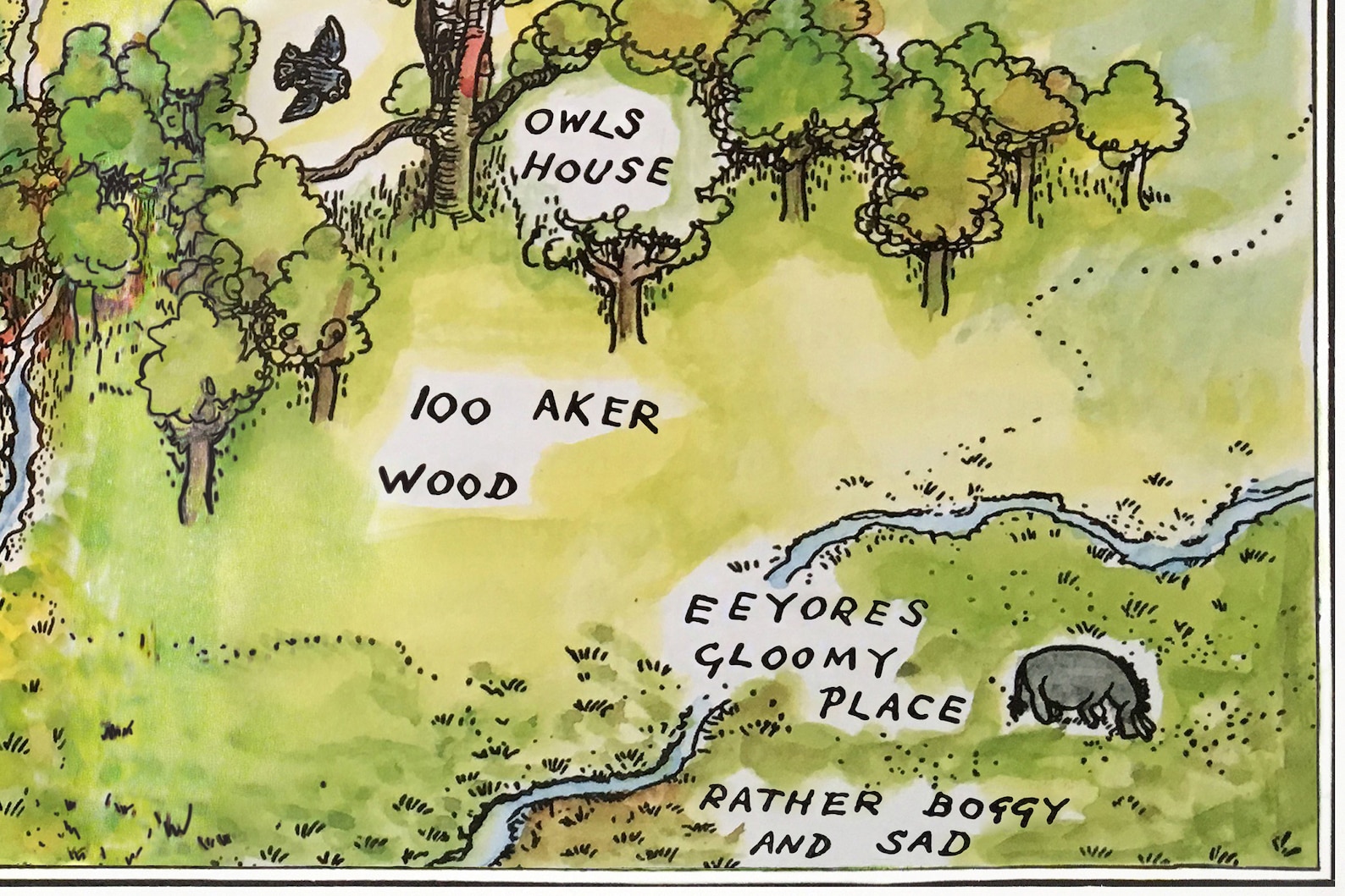 100 Acre woods map sign Classic Winnie the Pooh Nursery 100 | Etsy