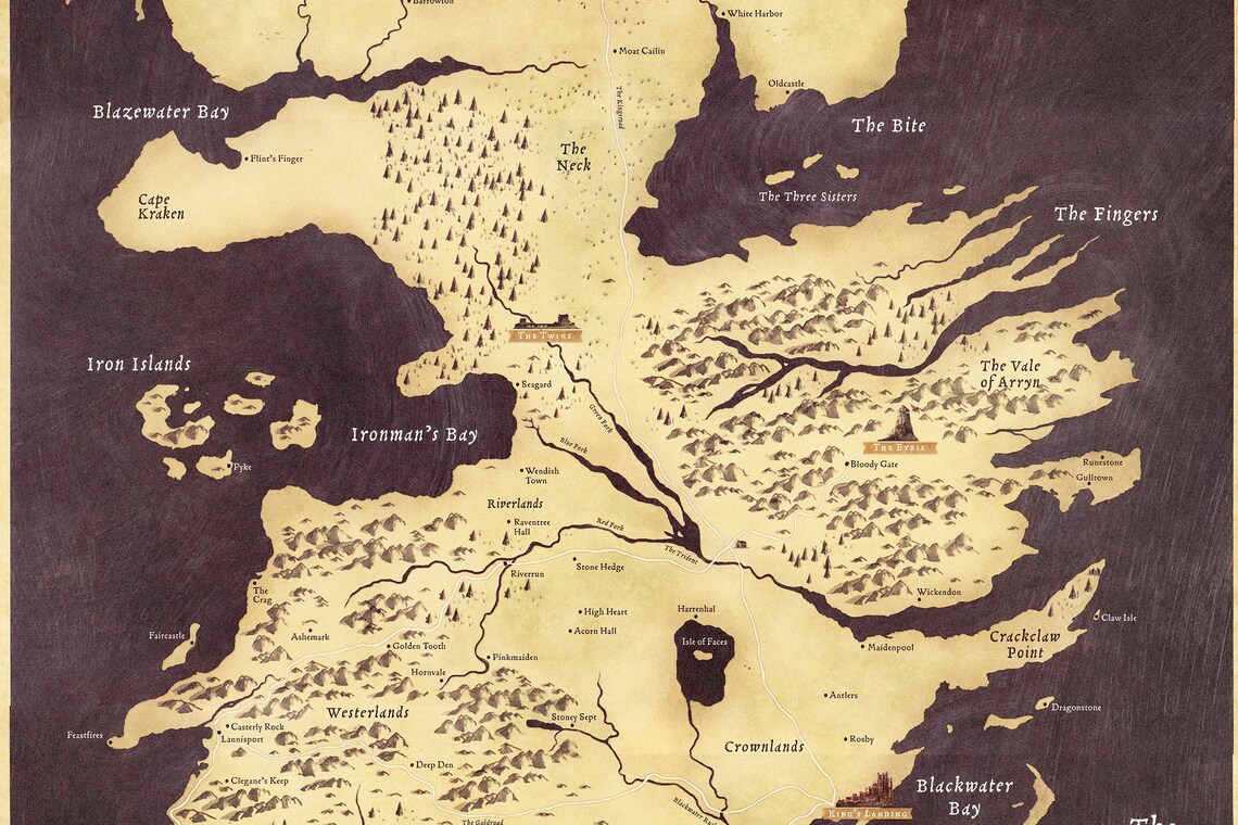 Map of Westeros GOT Archival Paper Canvas Print GOT Wall Art | Etsy