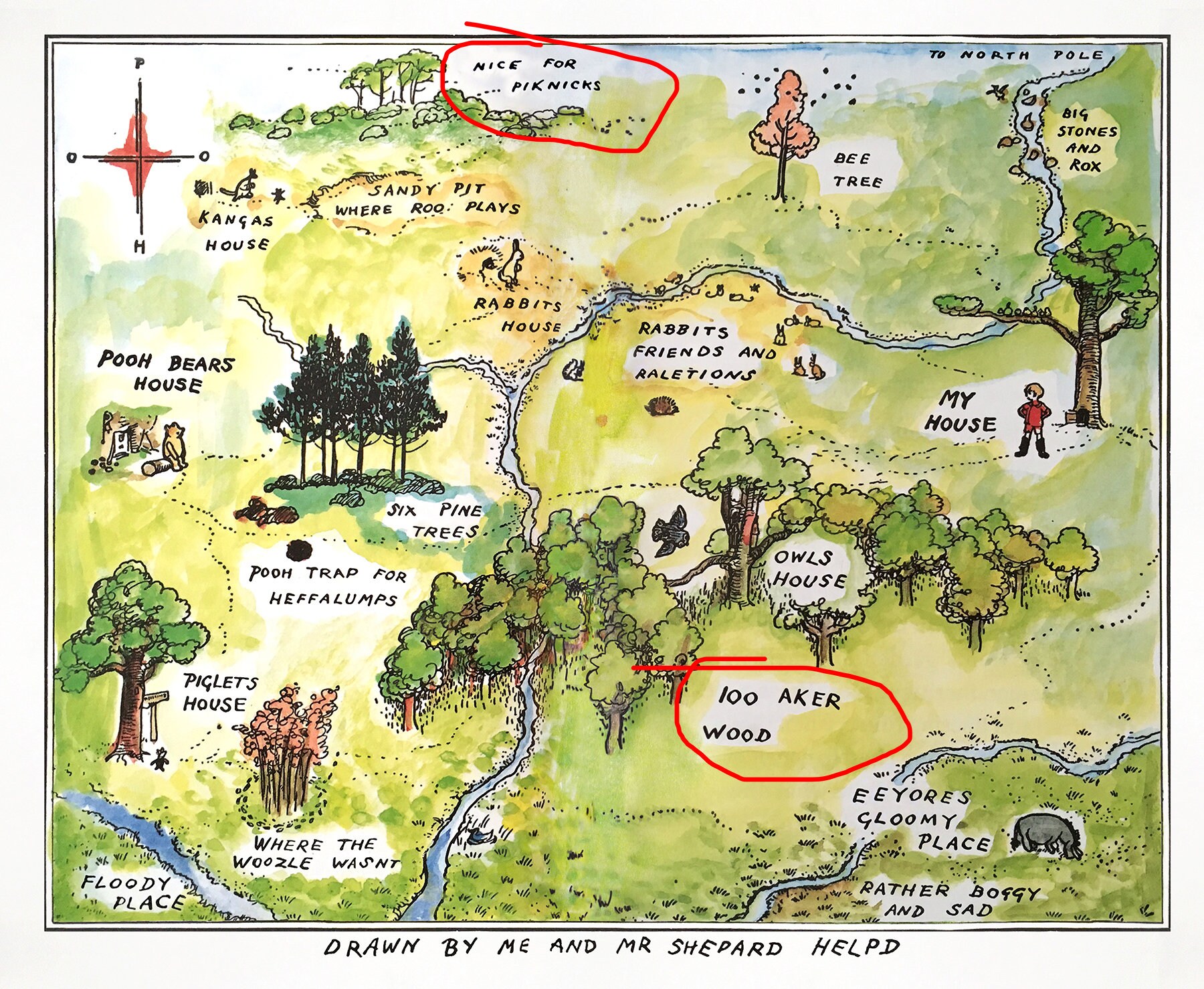 100 Acre woods map sign Classic Winnie the Pooh Nursery 100 | Etsy