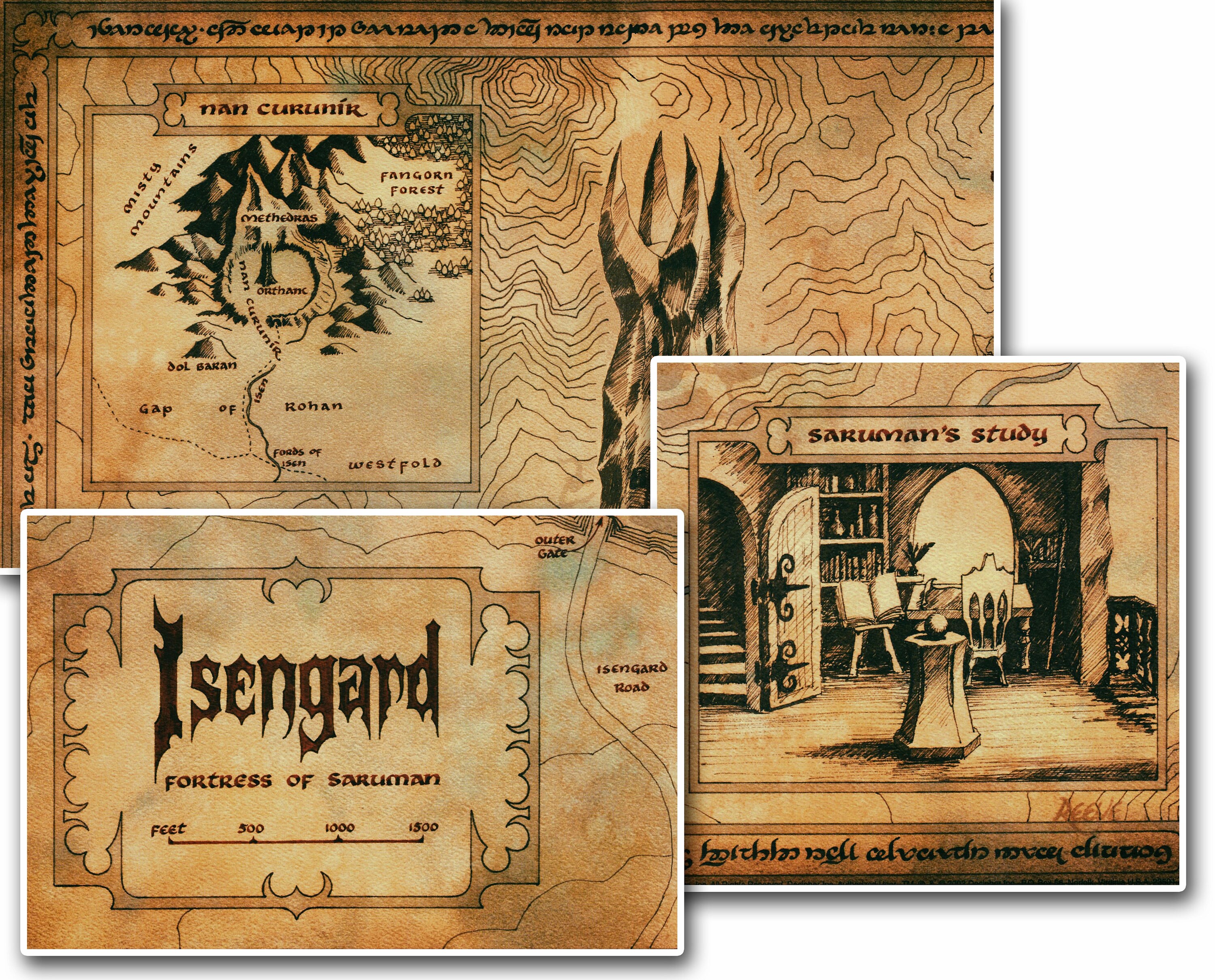 Map of Isengard Middle Earth Archival Paper Canvas Print - Etsy UK